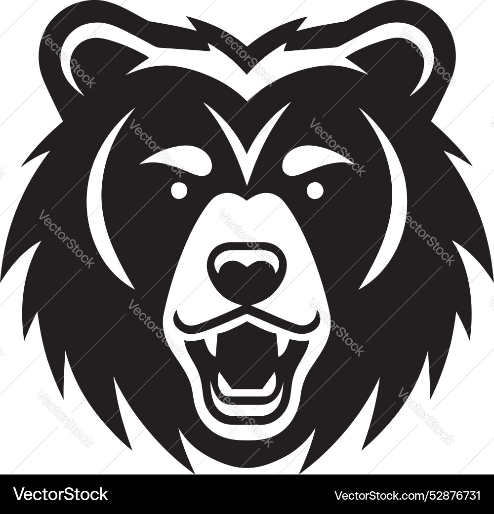Bear kingdom insignia bear face royalty Royalty Free Vector