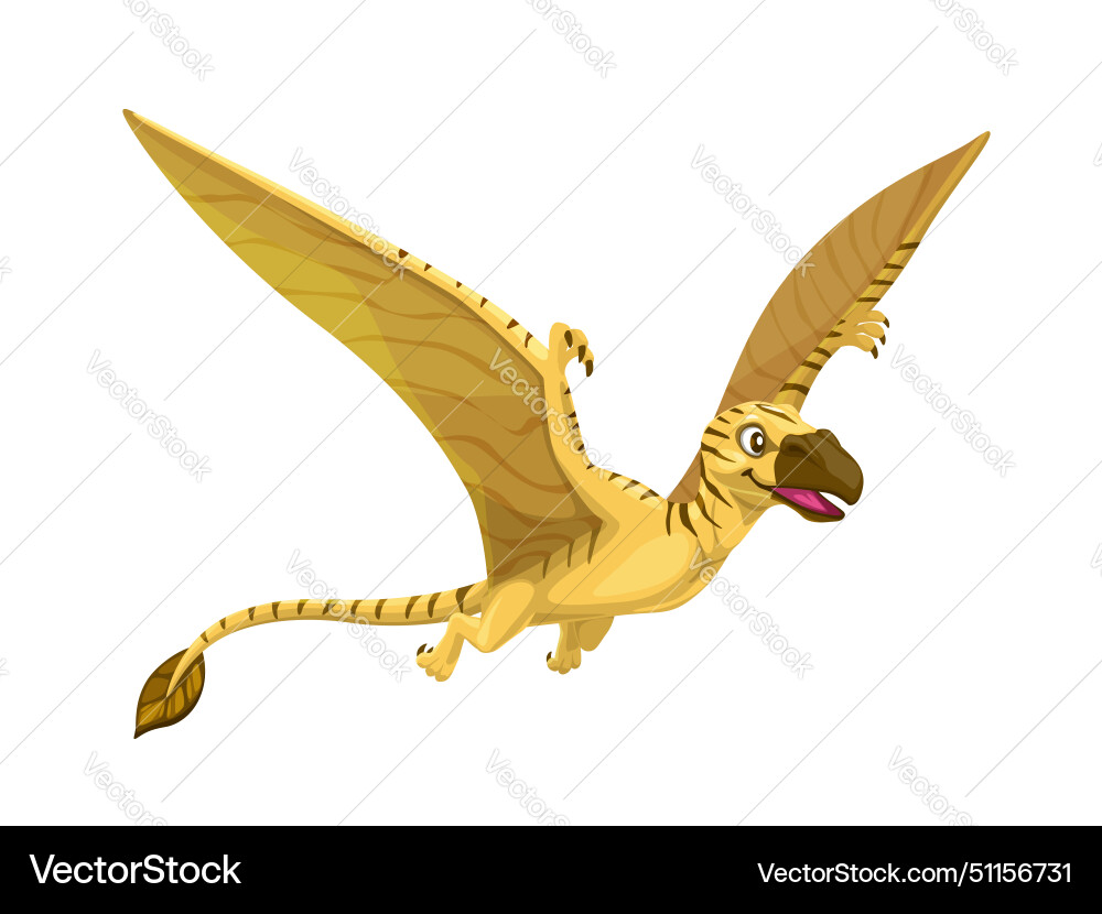 Cartoon dimorphodon dinosaur character Royalty Free Vector