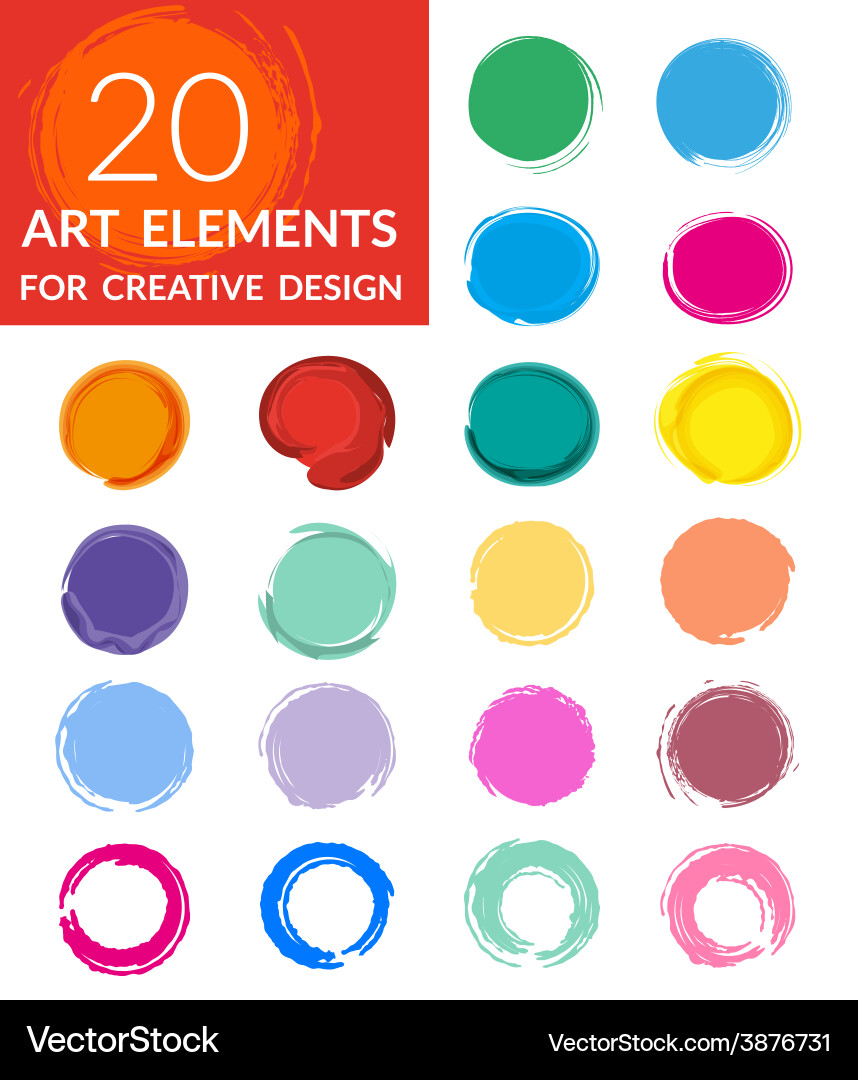 Circle paint drops set Royalty Free Vector Image