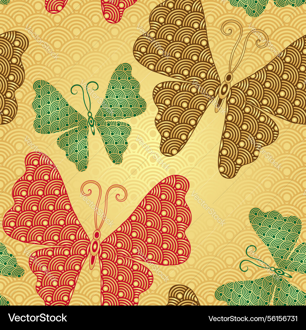 Golden seamless pattern Royalty Free Vector Image
