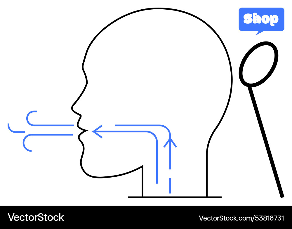 Human breath pathway with visual representation Vector Image
