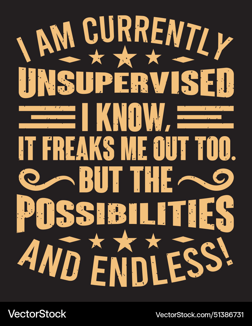 I am currently unsupervised know it freaks me Vector Image I am currently unsupervised know it freaks me Vector Image
