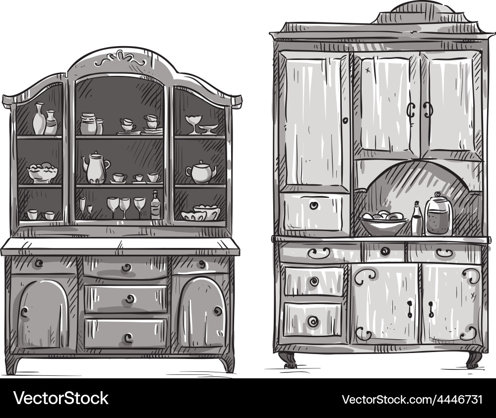 Kitchen cupboards Royalty Free Vector Image - VectorStock
