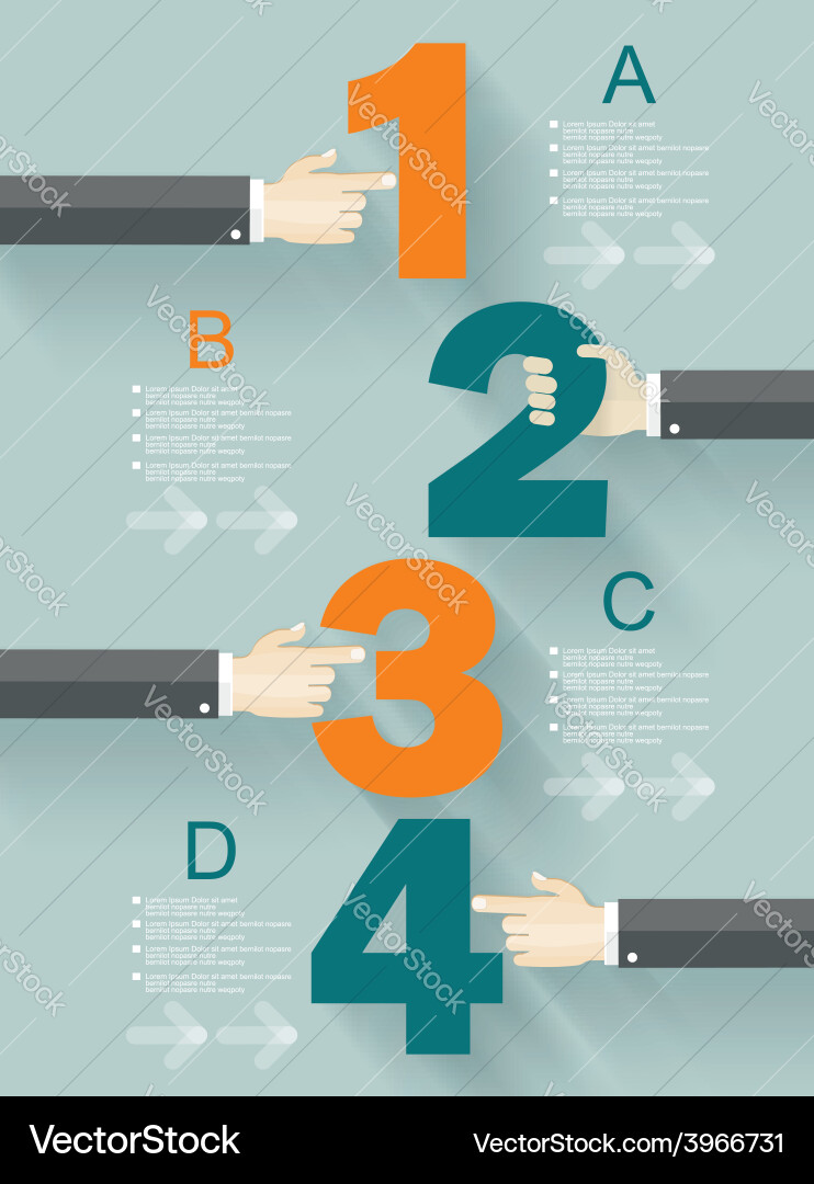 Number options template Royalty Free Vector Image