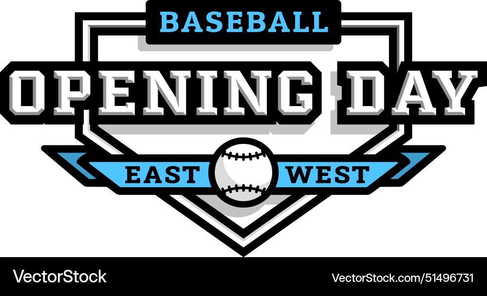 Opening day baseball logo emblem Royalty Free Vector Image