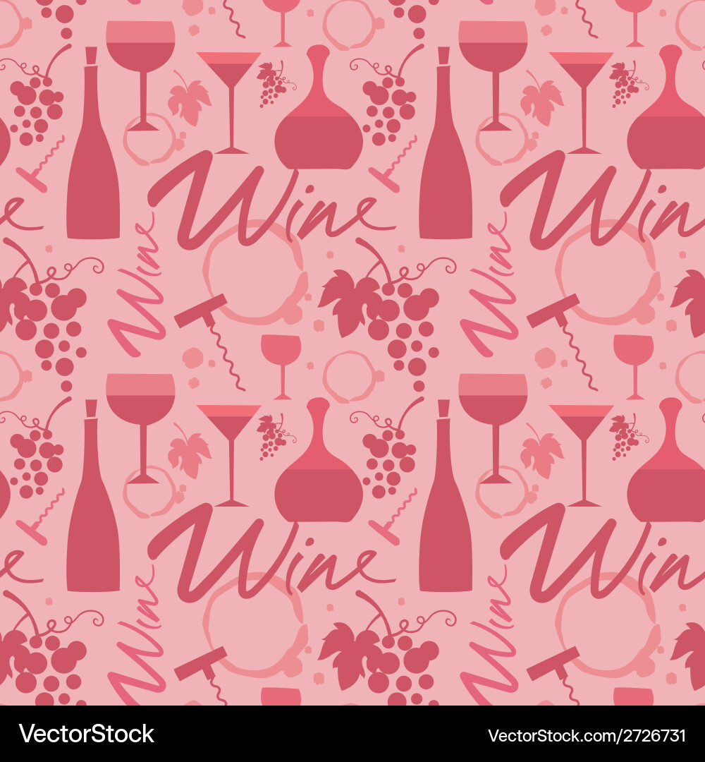Red wine pattern Royalty Free Vector Image - VectorStock