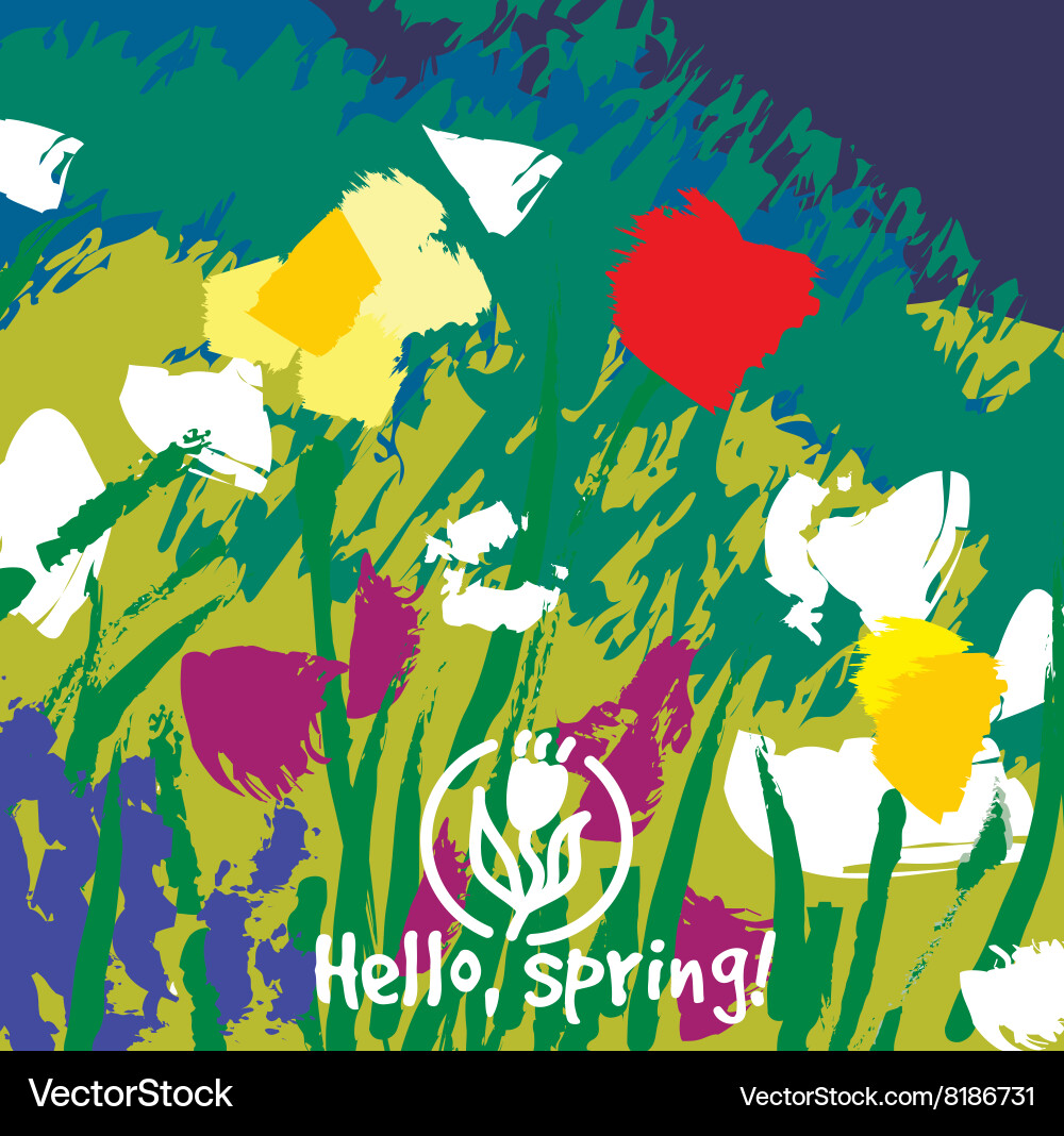 Spring Flowers Abstract Card Royalty Free Vector Image