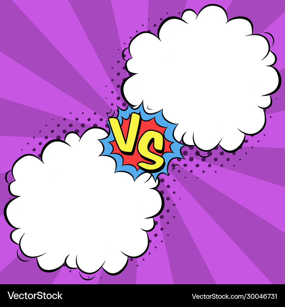 Versus letters with speech bubbles in comic pop Vector Image