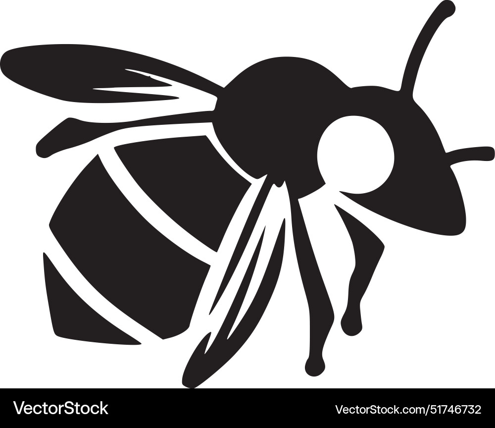 Bee - minimalist and flat logo Royalty Free Vector Image