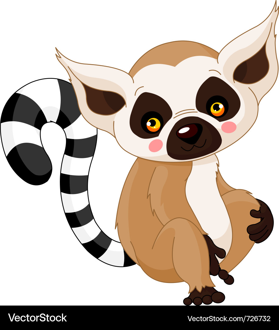 Cartoon lemur Royalty Free Vector Image - VectorStock