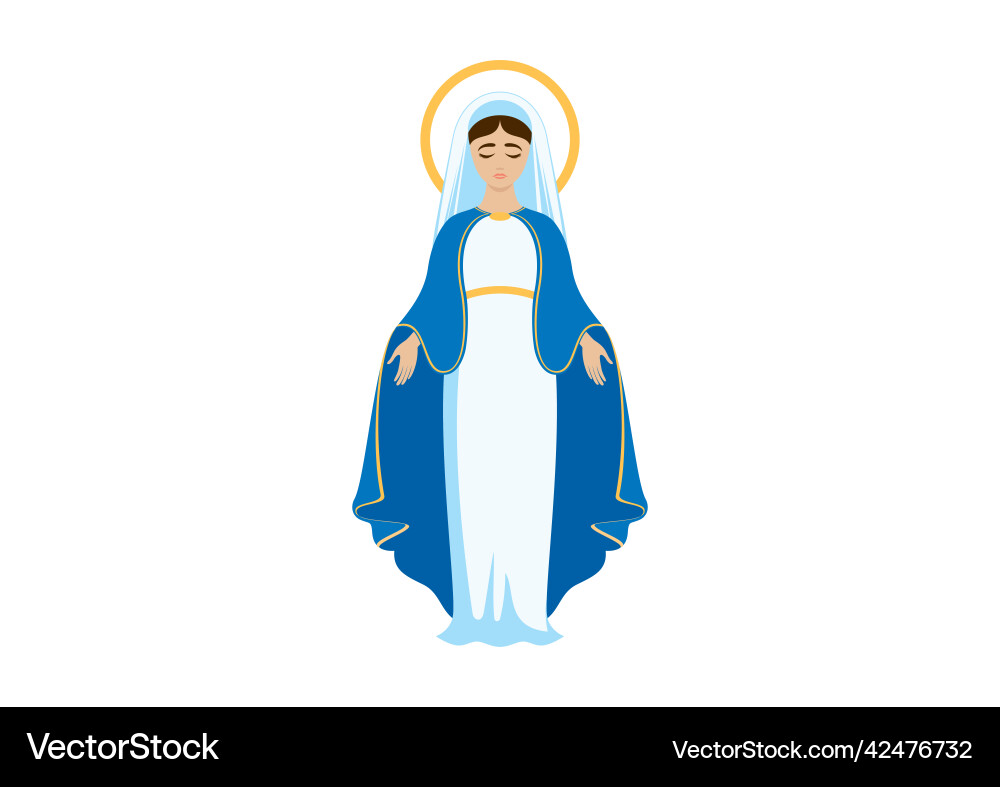 Holy virgin mary icon Royalty Free Vector Image