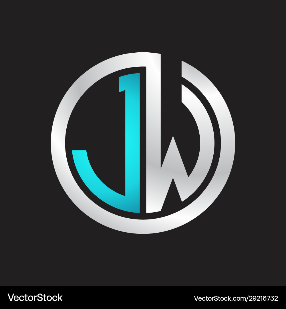 JW Initial Monogram Logo – Royalty-Free Vector | VectorStock