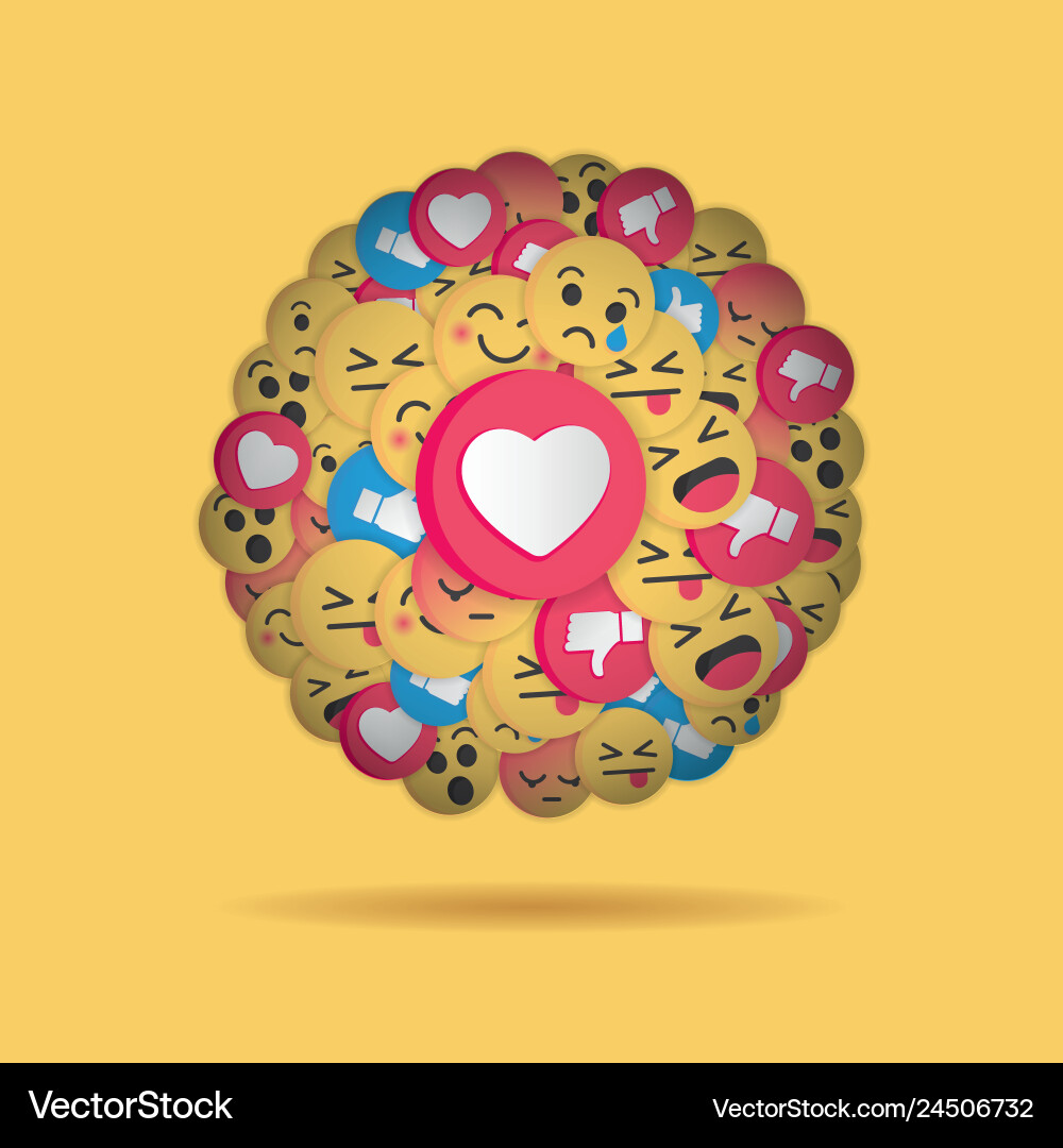 Modern emoji design on yellow background Vector Image