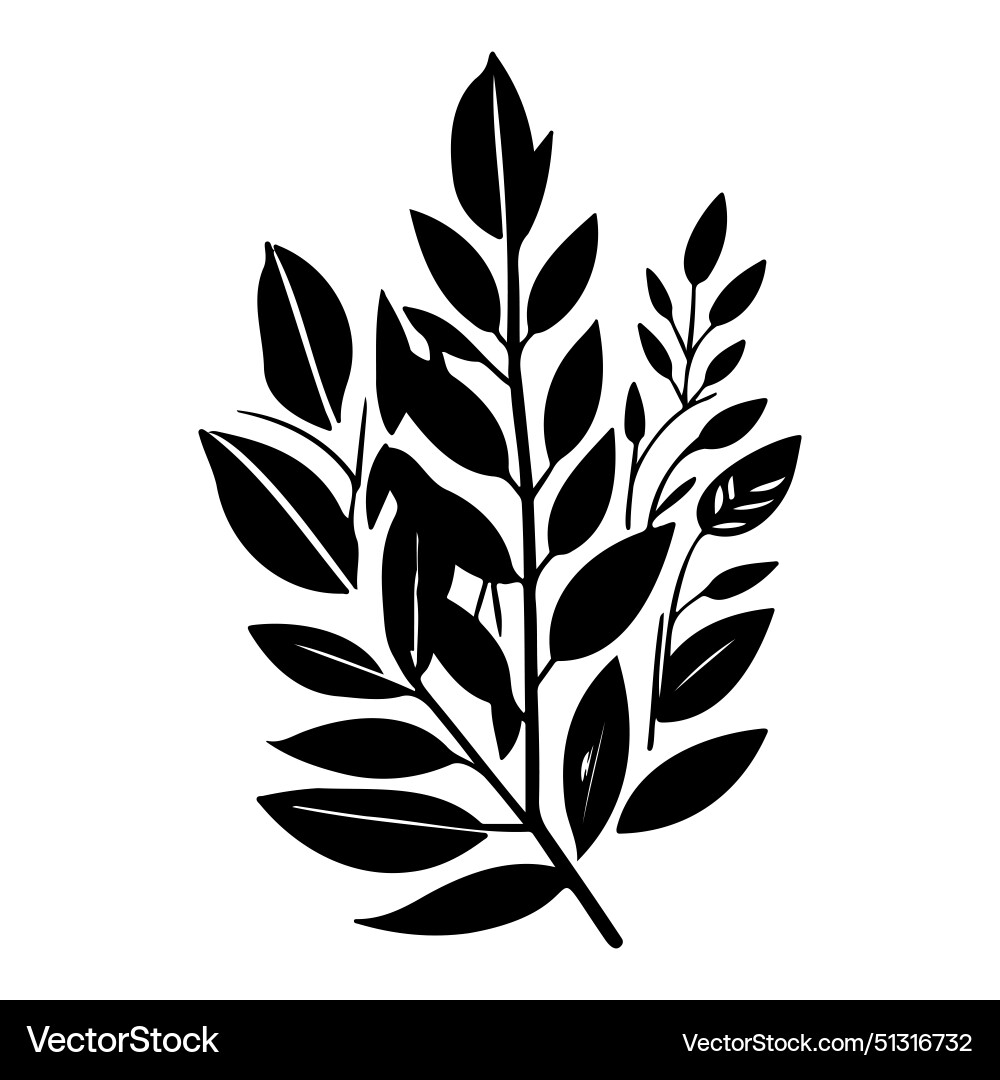 Parallel leaf plant floral sketch Royalty Free Vector Image