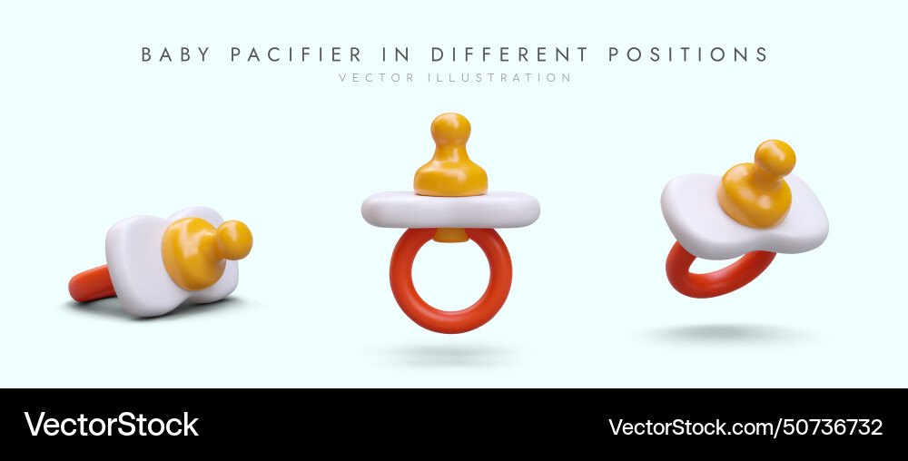 Realistic baby plastic pacifier in different Vector Image