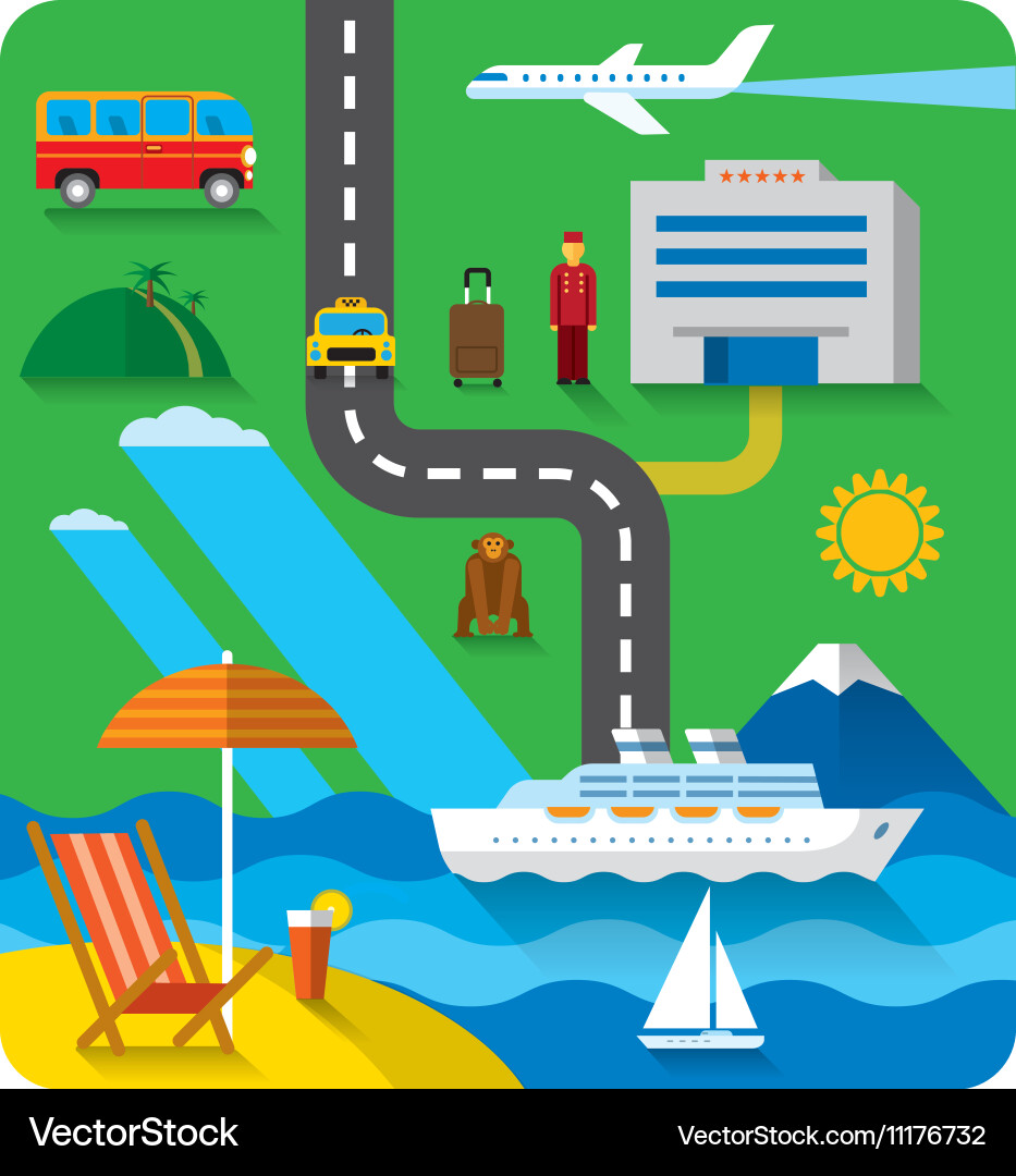 Resort concept flat Royalty Free Vector Image - VectorStock