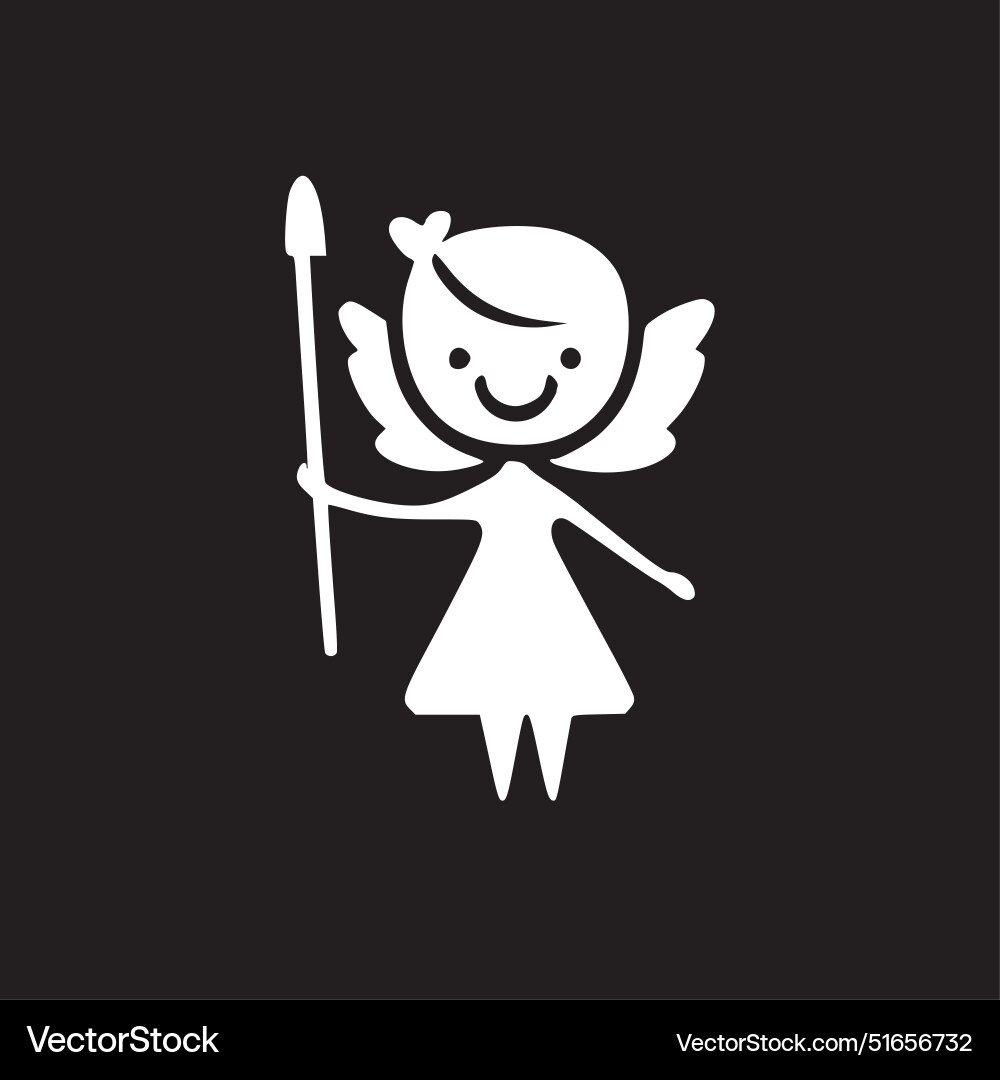 Tooth fairy - black and white Royalty Free Vector Image