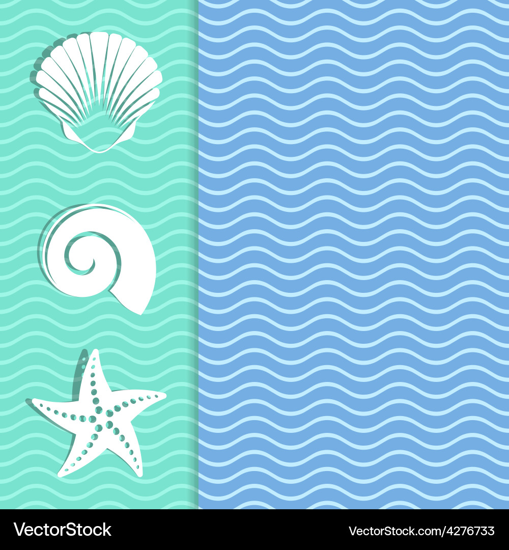 Card with sea icons Royalty Free Vector Image - VectorStock