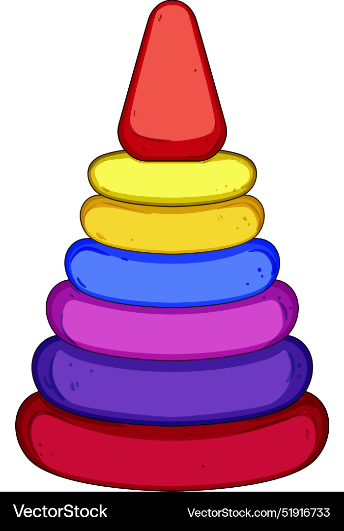 Children pyramid toy cartoon Royalty Free Vector Image