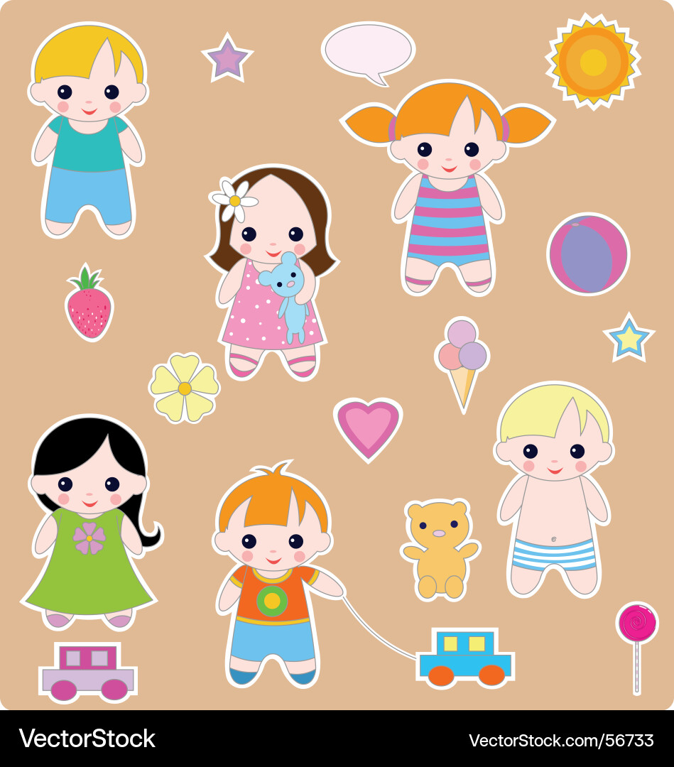 Children set Royalty Free Vector Image - VectorStock