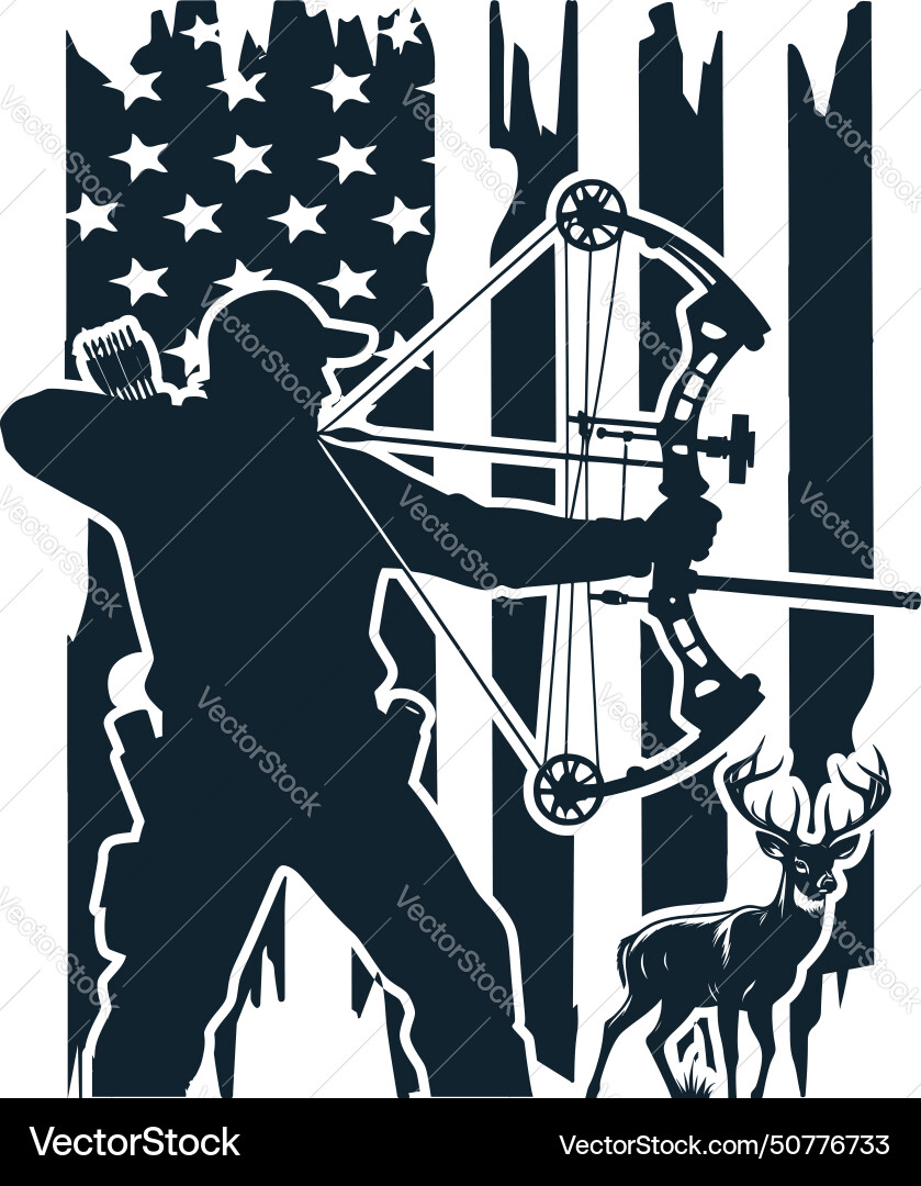 Deer flag svg jag jagd sv Lizenzfreies Vektorbild