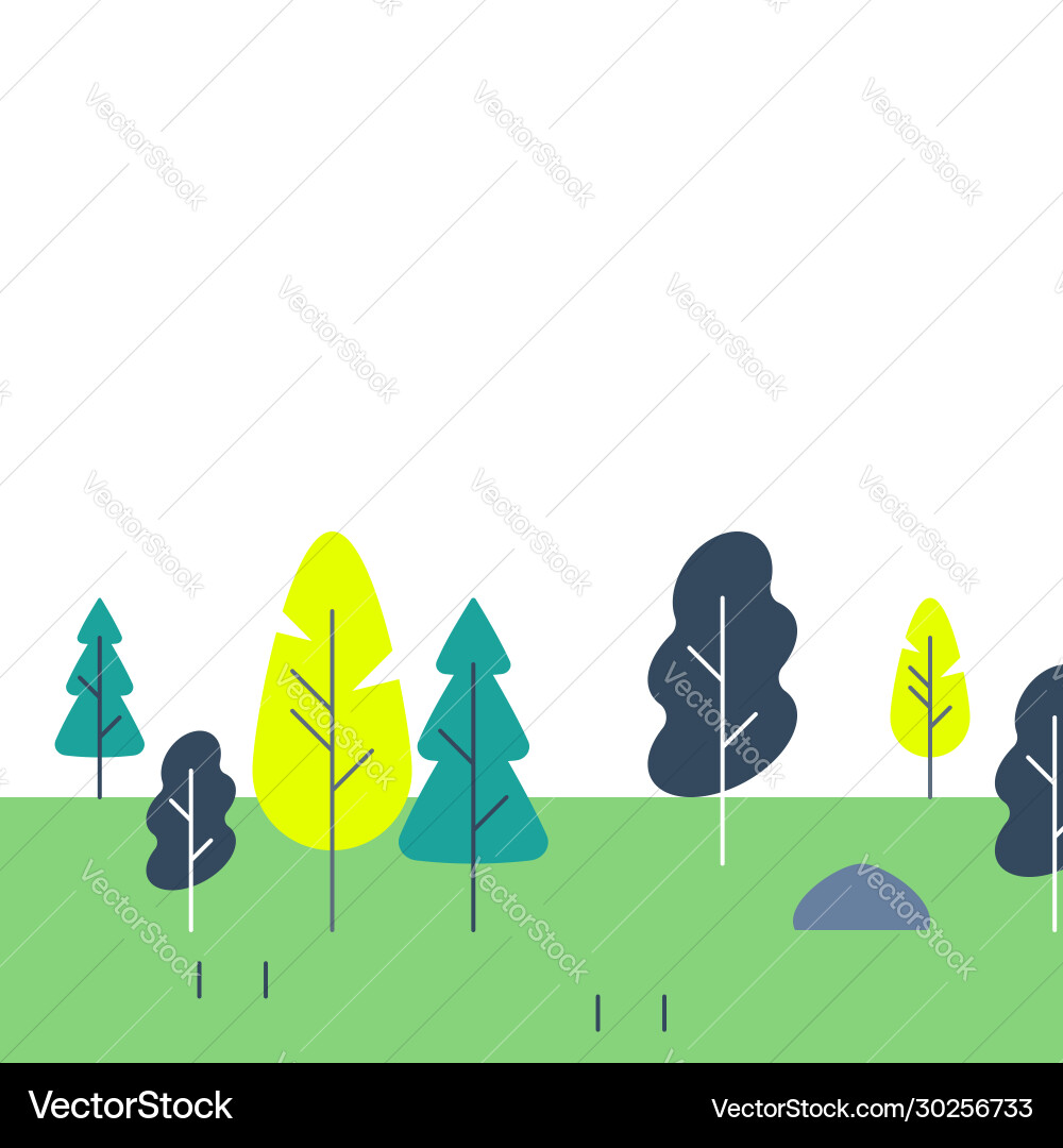 Forest trees nature landscape summer park Vector Image