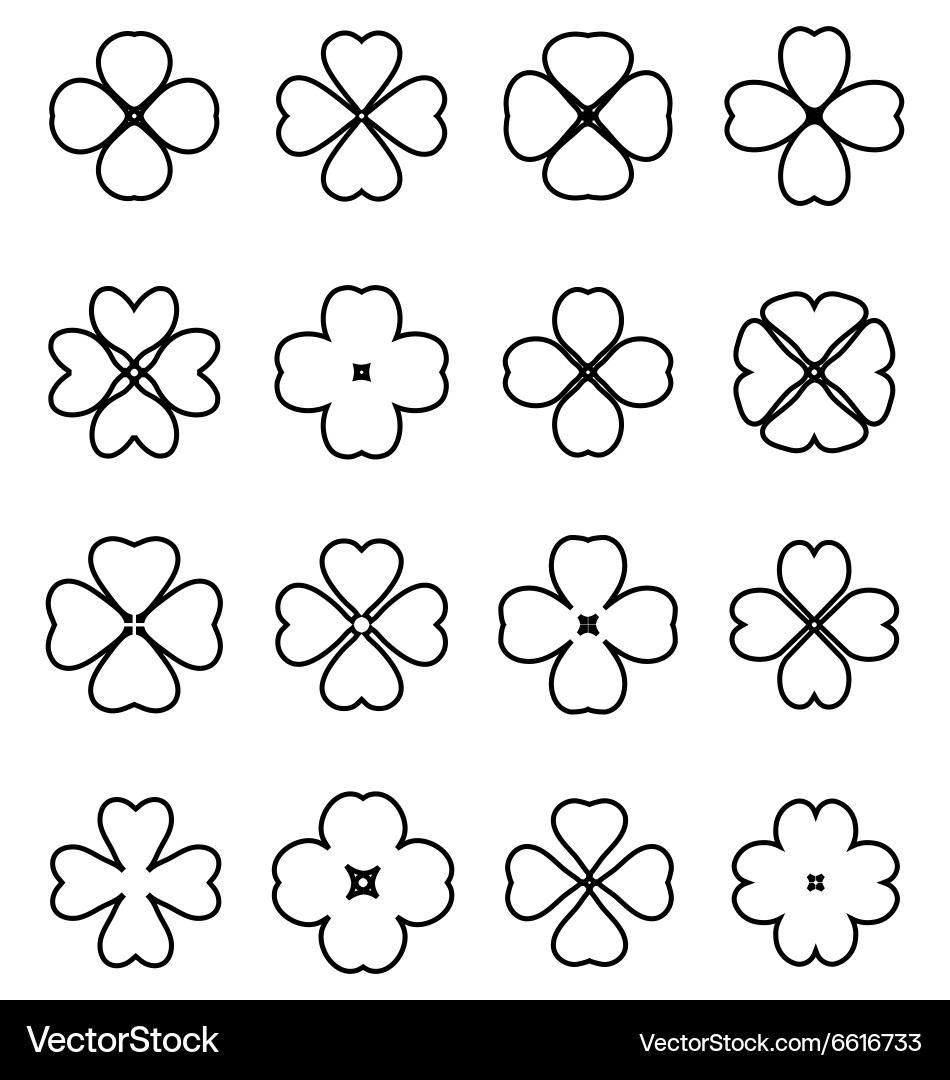 Four leaf clover Royalty Free Vector Image - VectorStock
