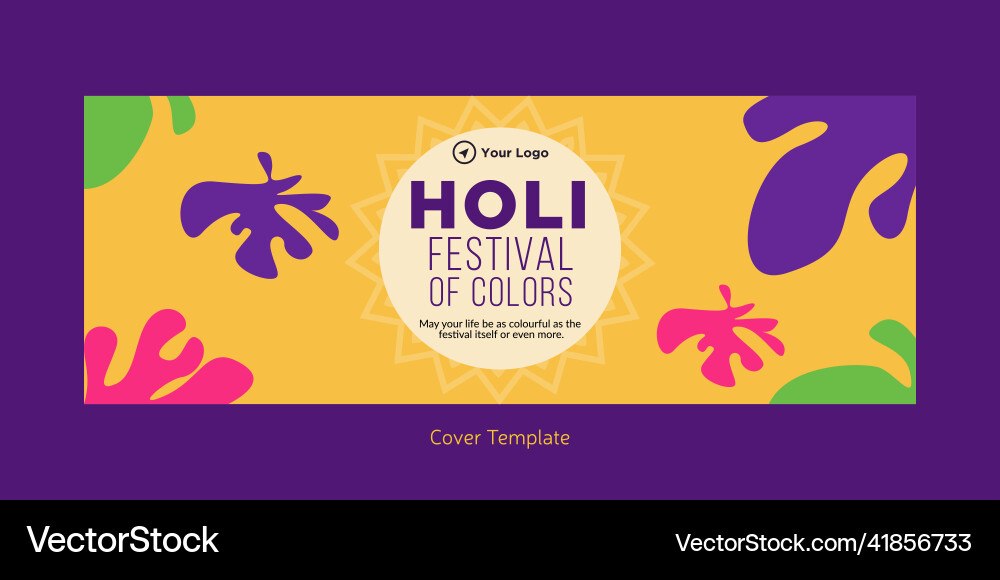 Happy holi cover page design Royalty Free Vector Image