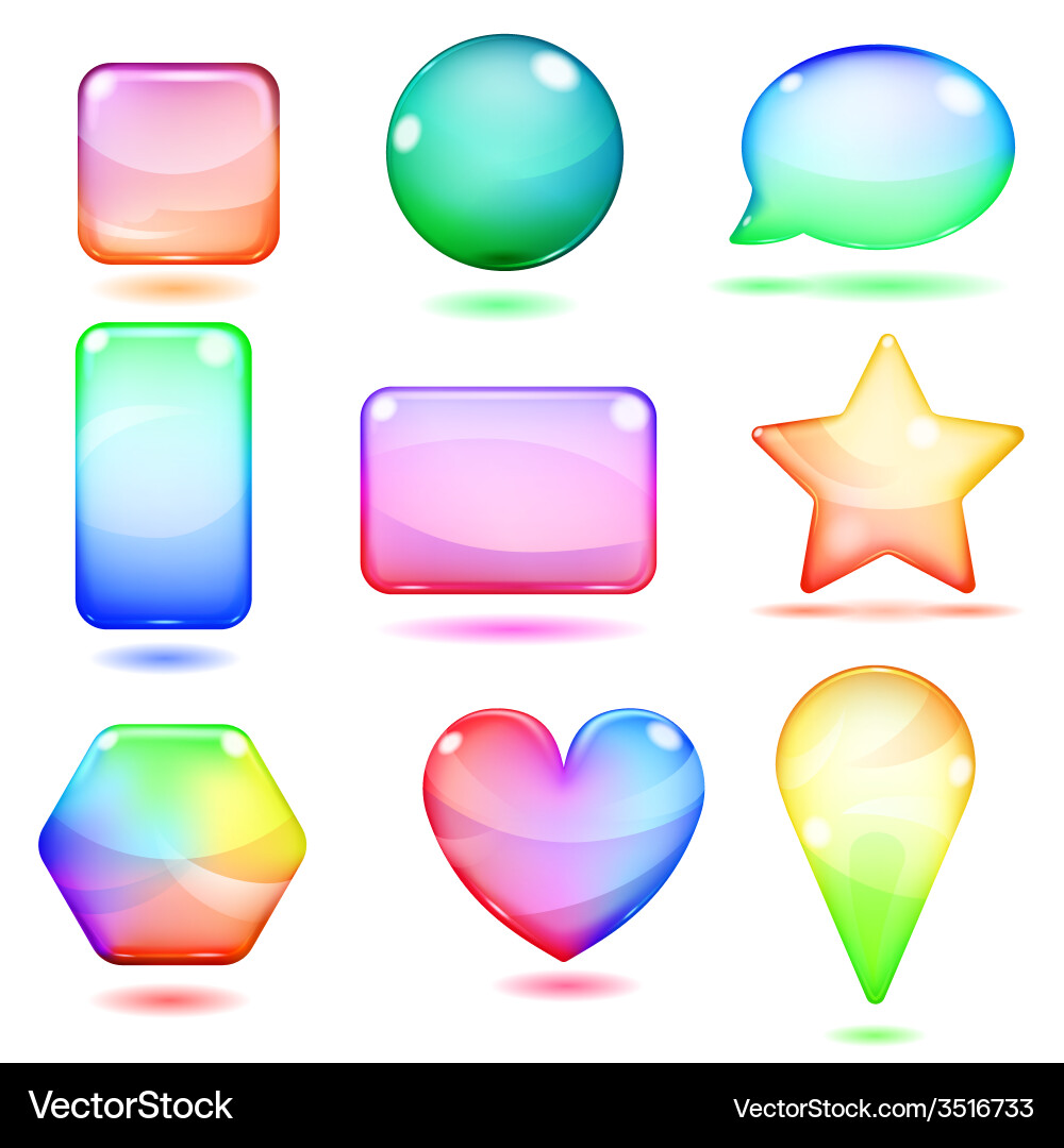 Opaque multicolored glass shapes Royalty Free Vector Image