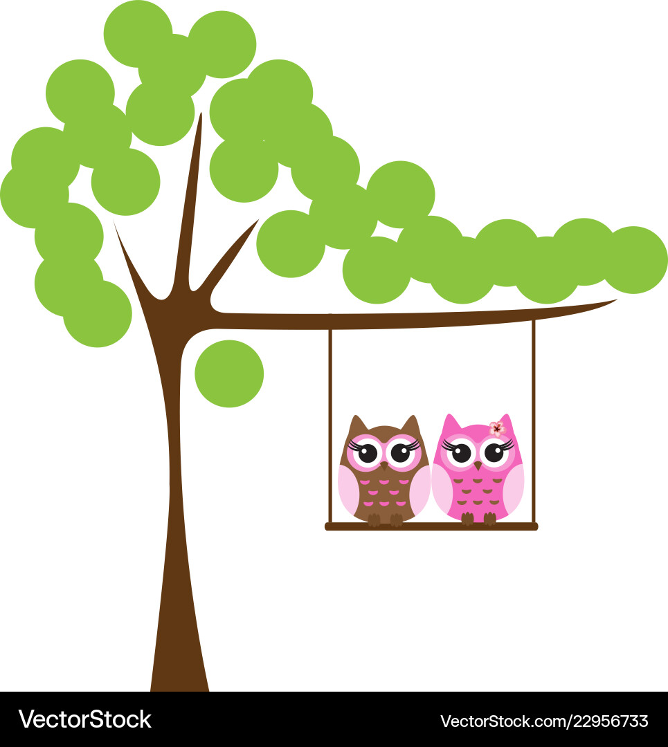 Owl tree Royalty Free Vector Image - VectorStock
