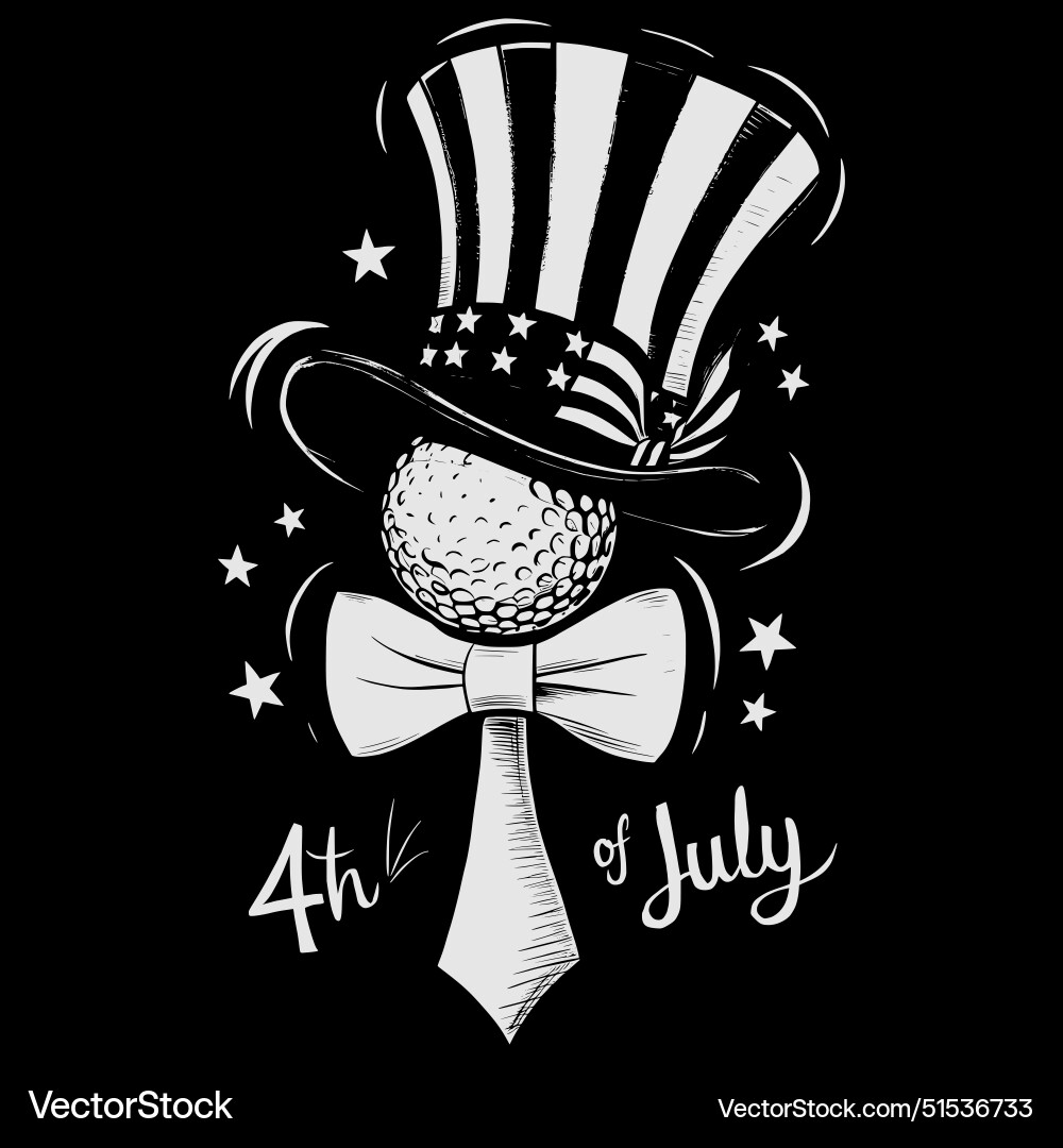 Patriotic hat on golf ball Royalty Free Vector Image