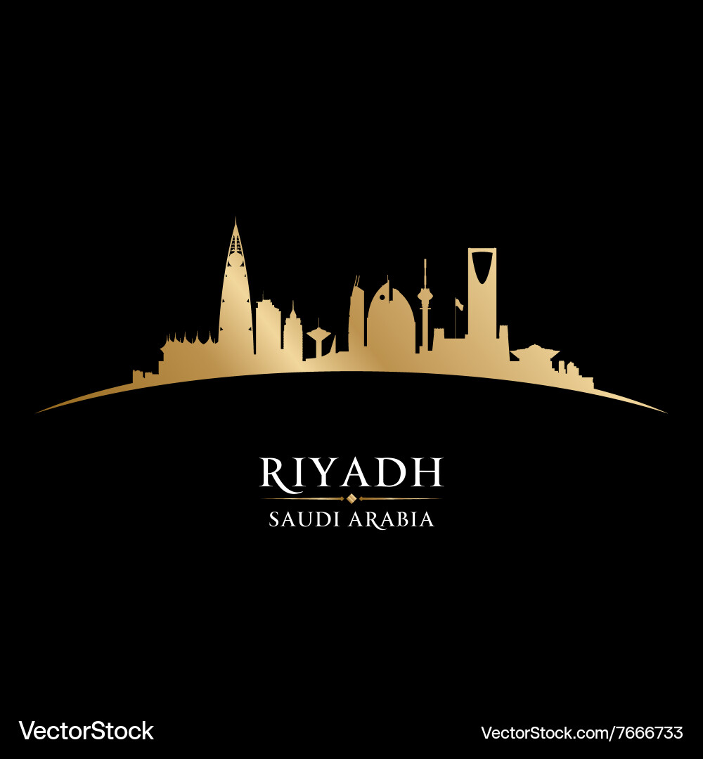 Riyadh saudi arabia skyline detailed silhouette Vector Image