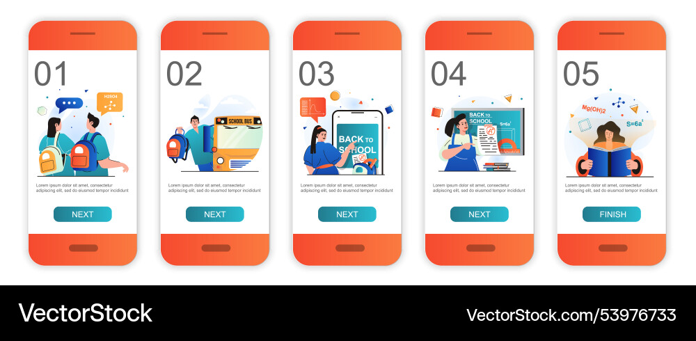 School education concept onboarding screens Vector Image