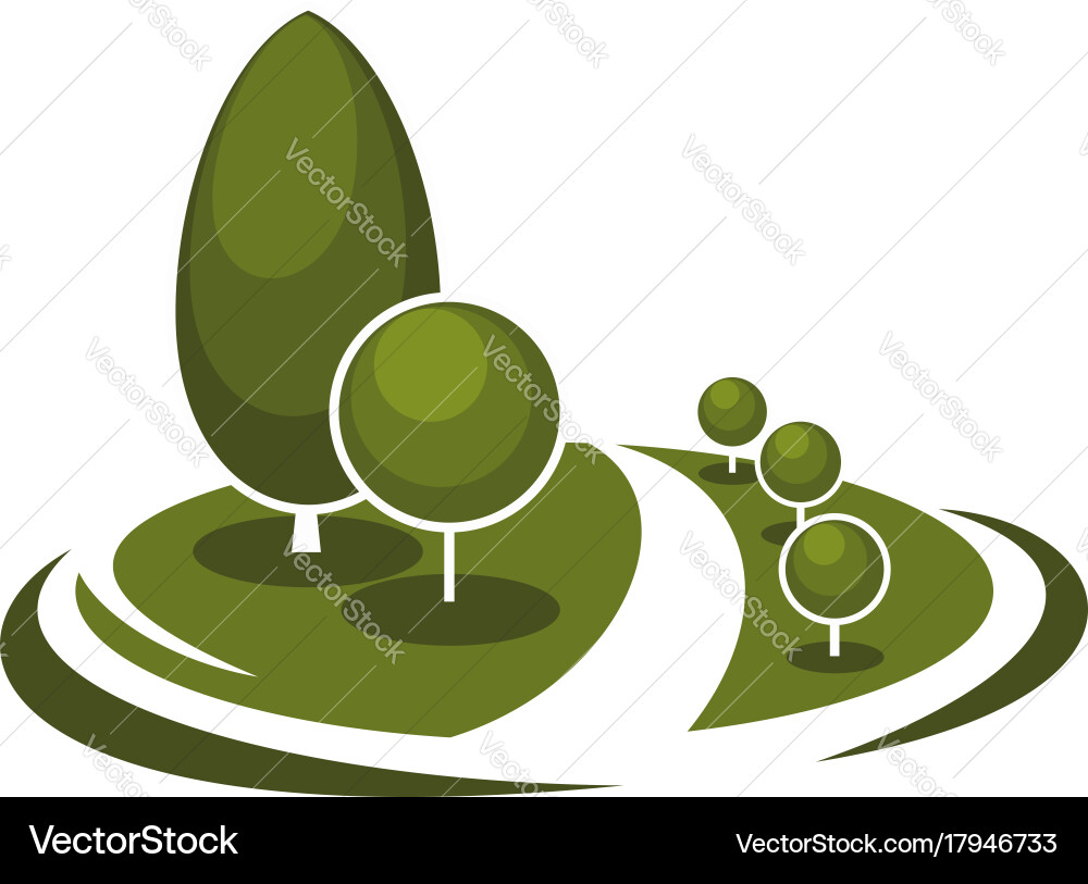 Tree park garden eco landscape icon Royalty Free Vector