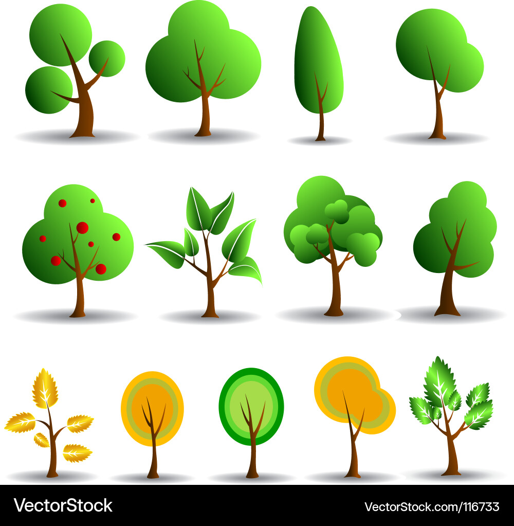 Tree symbols Royalty Free Vector Image - VectorStock