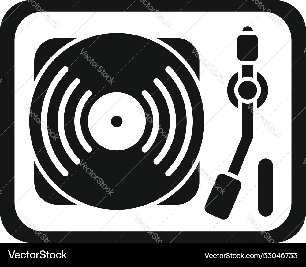 Vinyl record player icon showing music Royalty Free Vector
