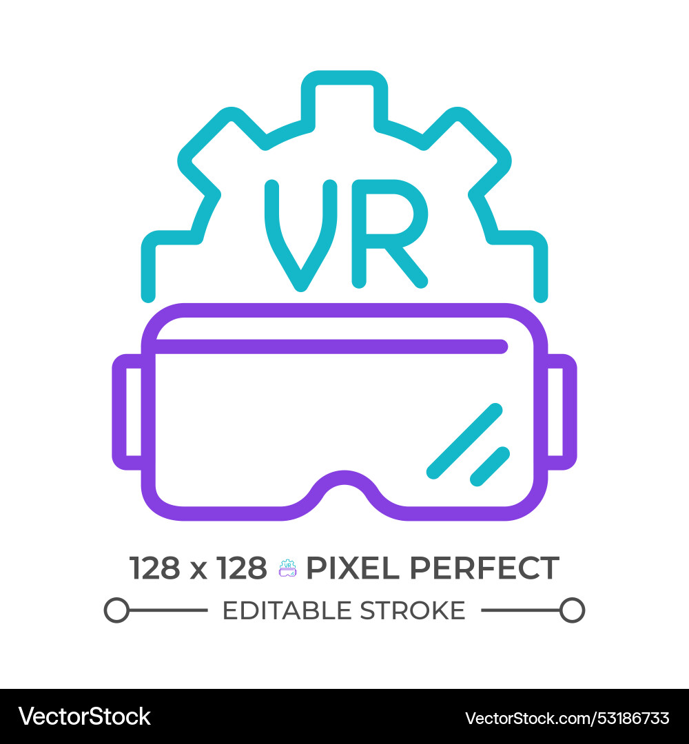 Vr developer two color line icon Royalty Free Vector Image