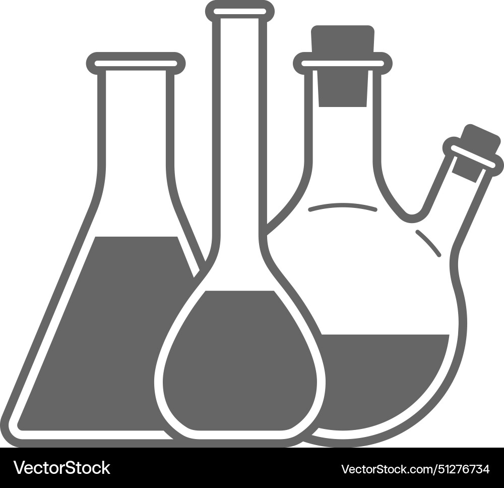 Chemical glassware icon Royalty Free Vector Image