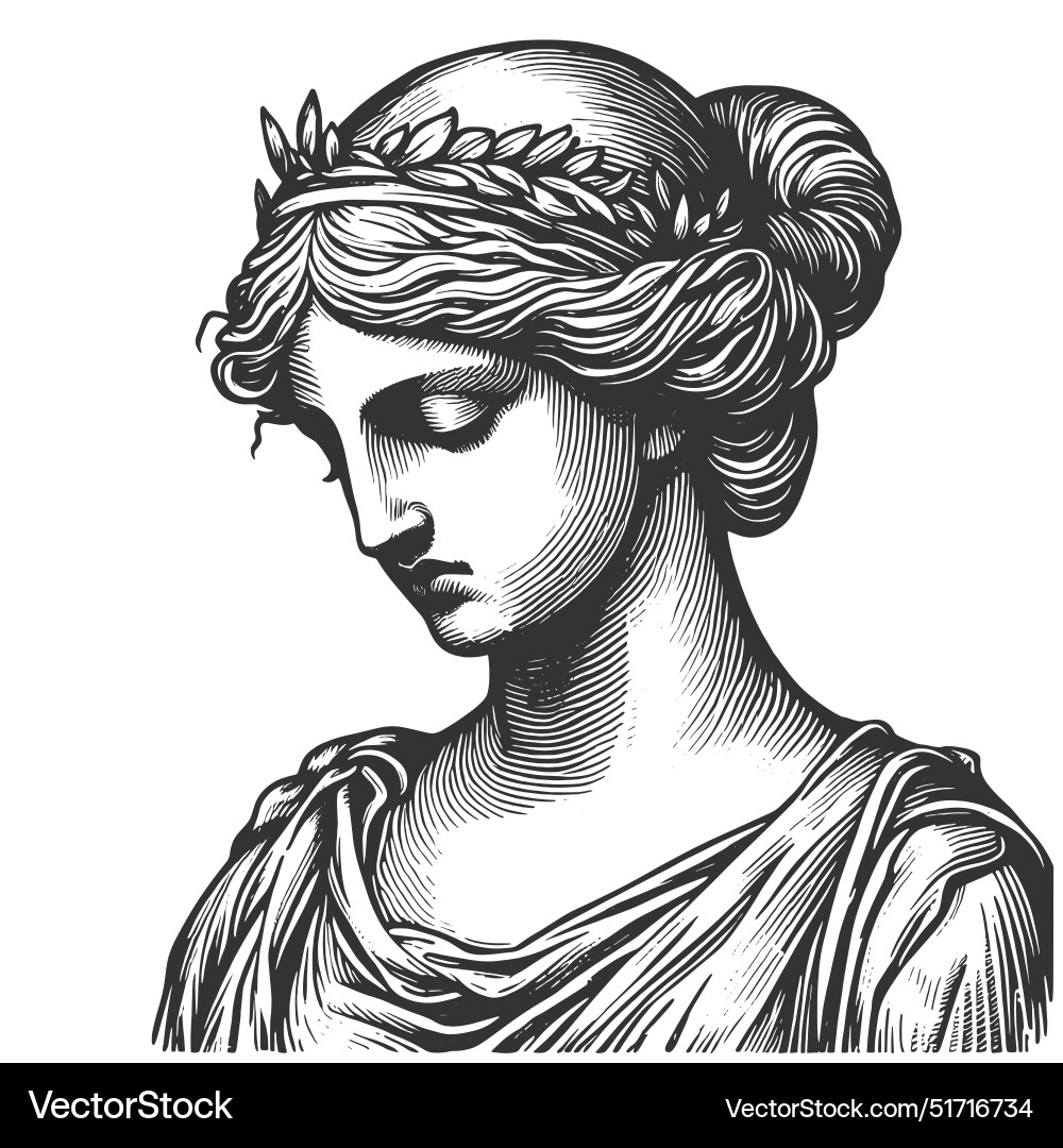 Classical greek statue line art Royalty Free Vector Image