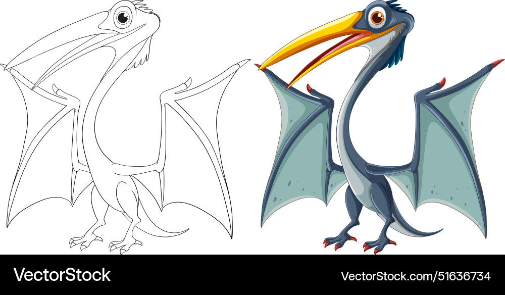 Detailed of a flying dinosaur Royalty Free Vector Image