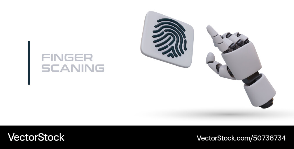 Finger scanning verification of fingerprints Vector Image