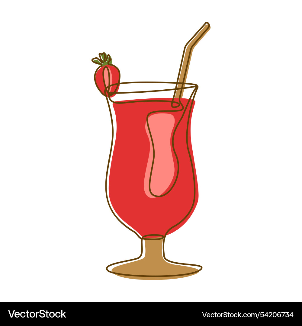 Fresh strawberry fruit juice smoothies healthy Vector Image