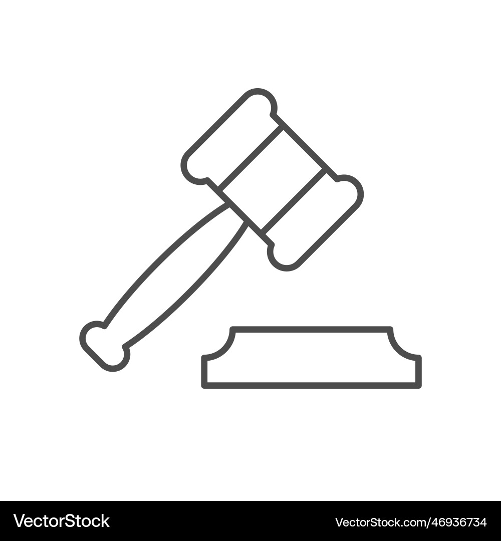Judge gavel line outline icon Royalty Free Vector Image