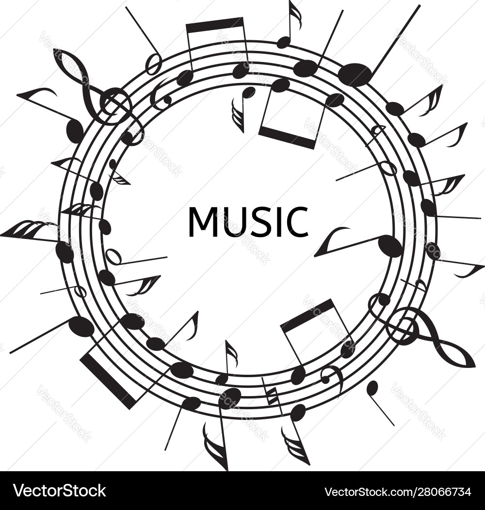 Musical Staves and Notes Background Royalty Free Vector
