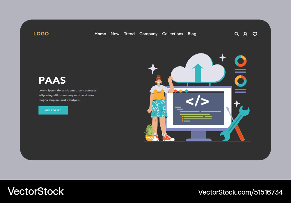 Platform as a service concept flat Royalty Free Vector Image