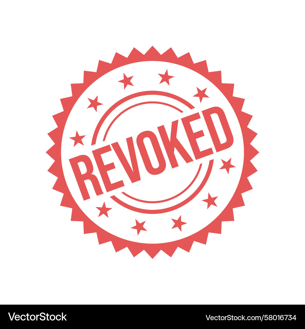 Revoked Letter Stamp Template Royalty Free Vector Image
