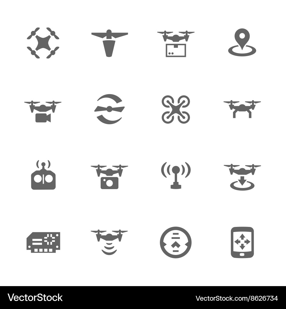 Simple drone icons Royalty Free Vector Image - VectorStock