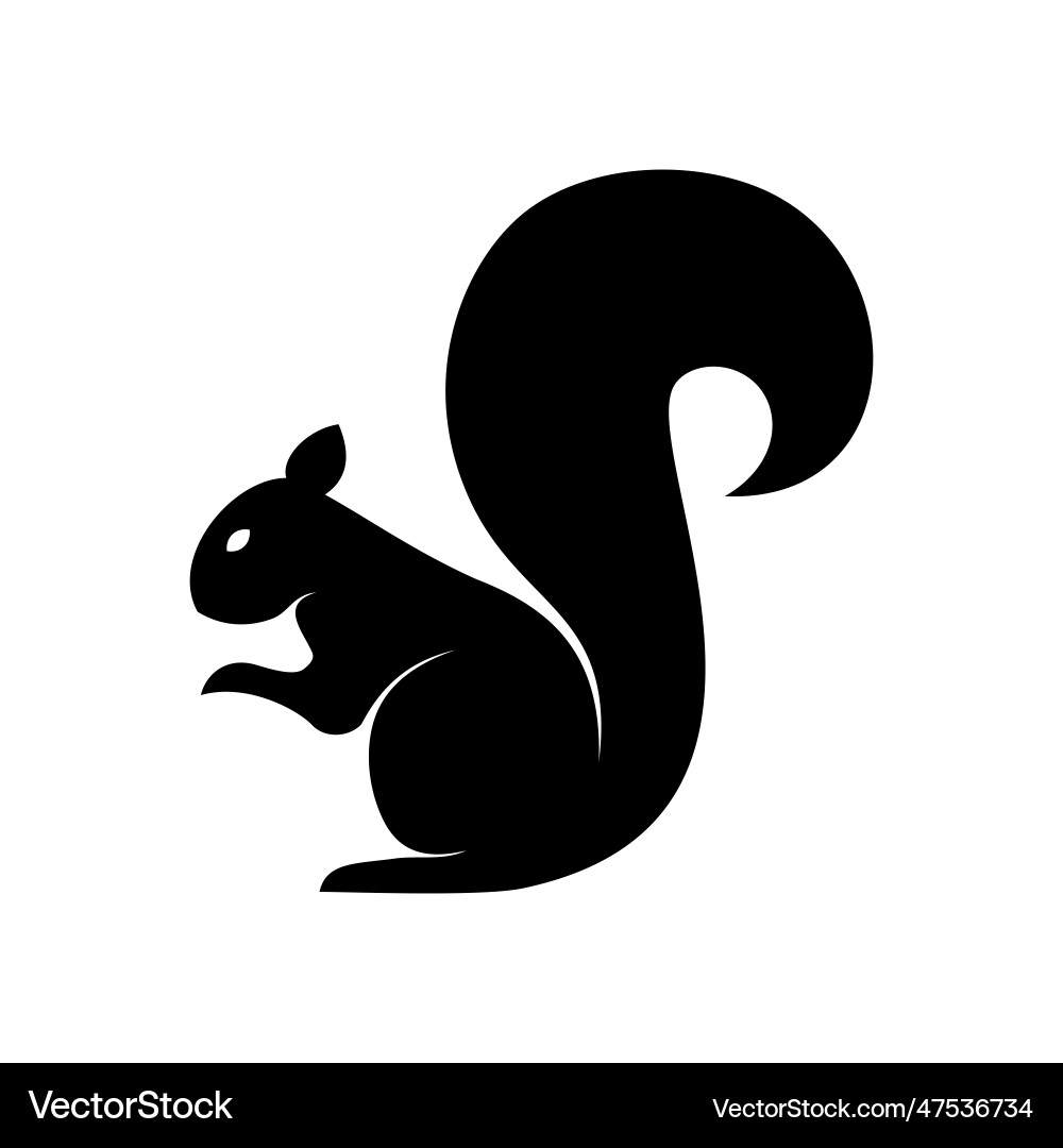 Squirrel silhouette logo Royalty Free Vector Image
