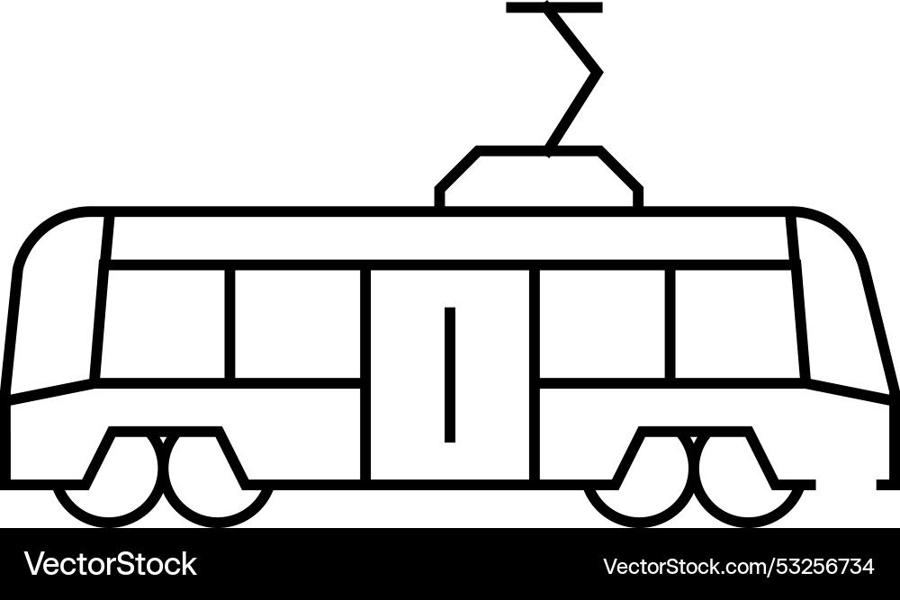 Tram transport line icon Royalty Free Vector Image