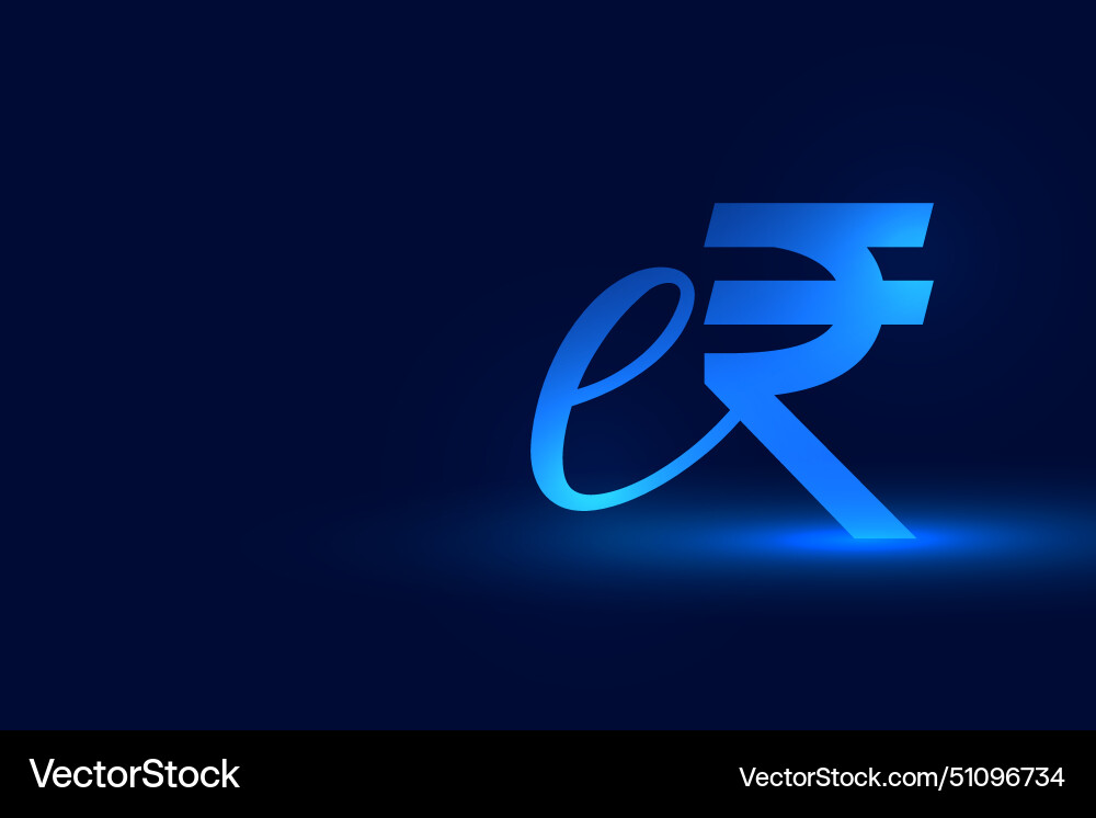 Virtual indian erupee symbol tech background Vector Image